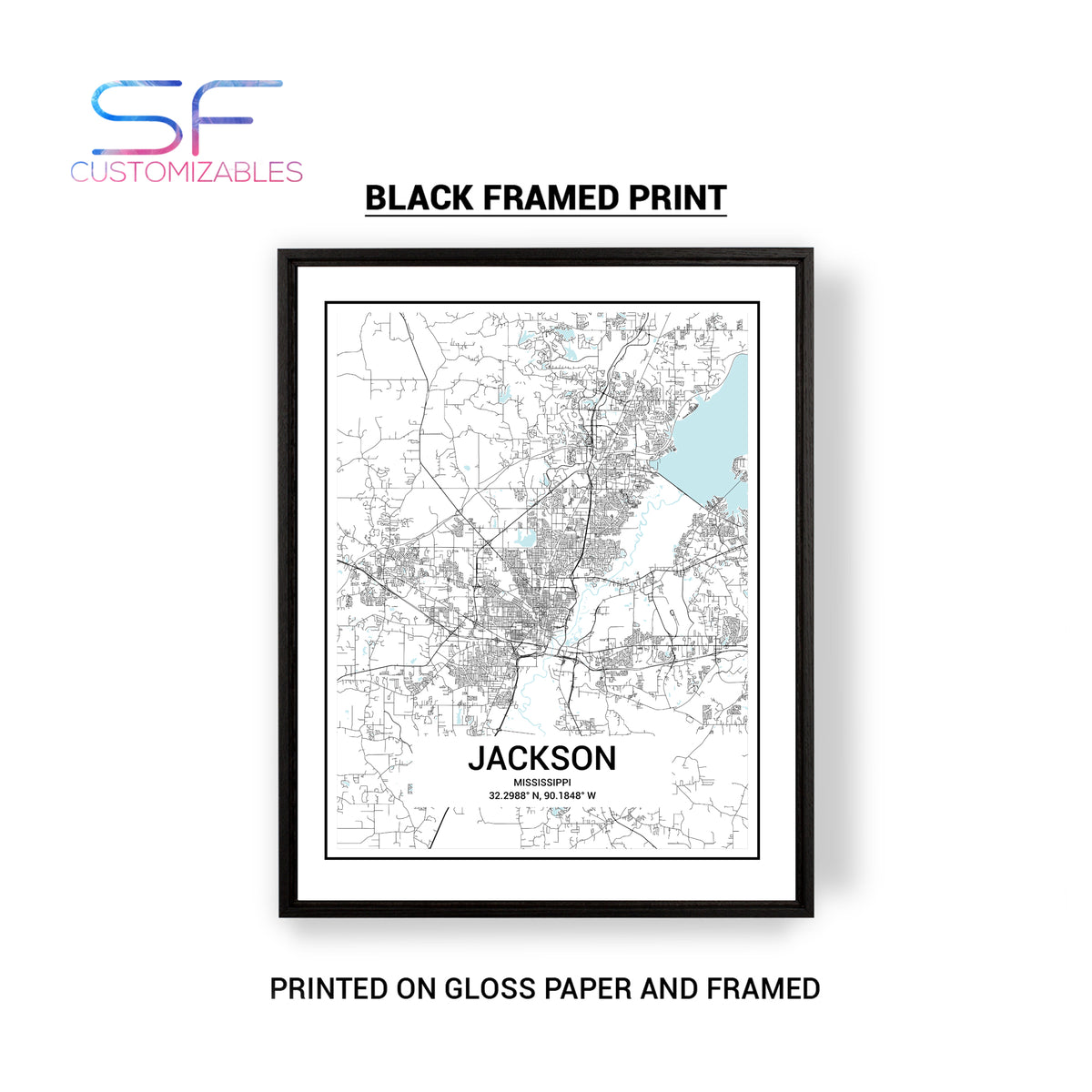 Jackson MS City Map Art Print - Personalize Your Space with Style – SF ...