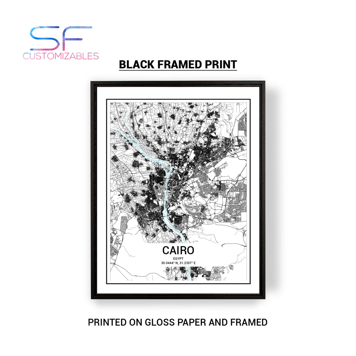 Cairo, Egypt City Map Art Print - Personalize Your Space with Style ...