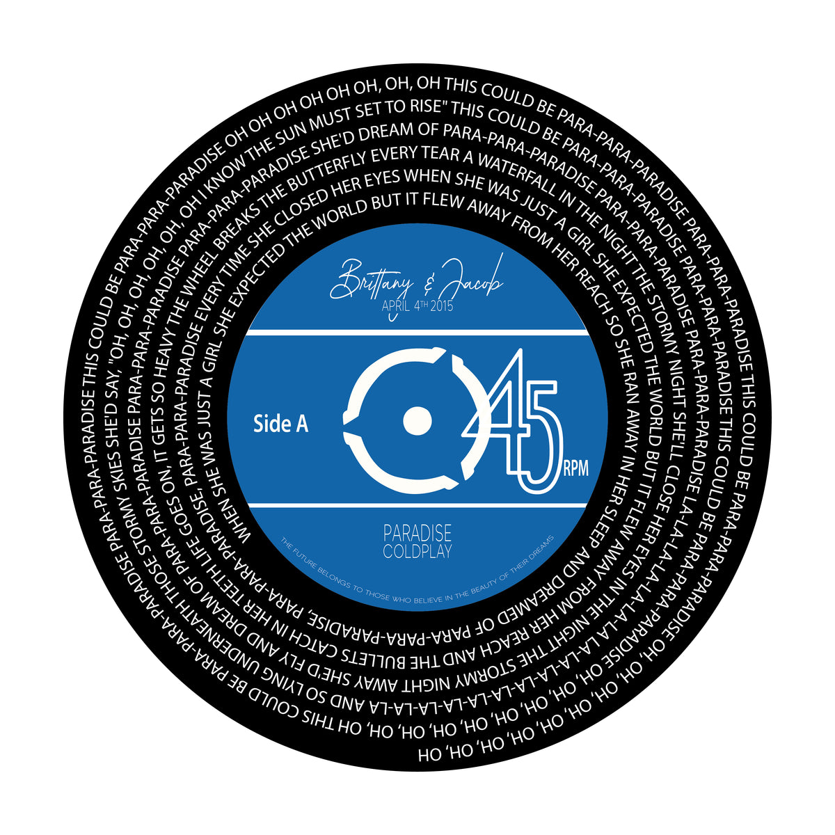 Vinyl Record Label Custom Color Any Favorite Song Quote Lyrics Persona ...