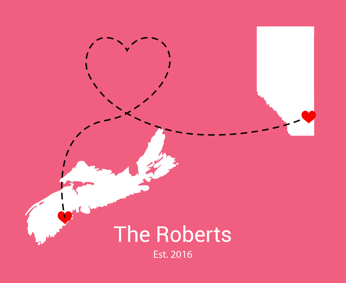 Custom World Love Long Distance Relationship Canadian Provinces Family ...
